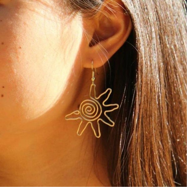 Sun Wire Earrings - Etsy