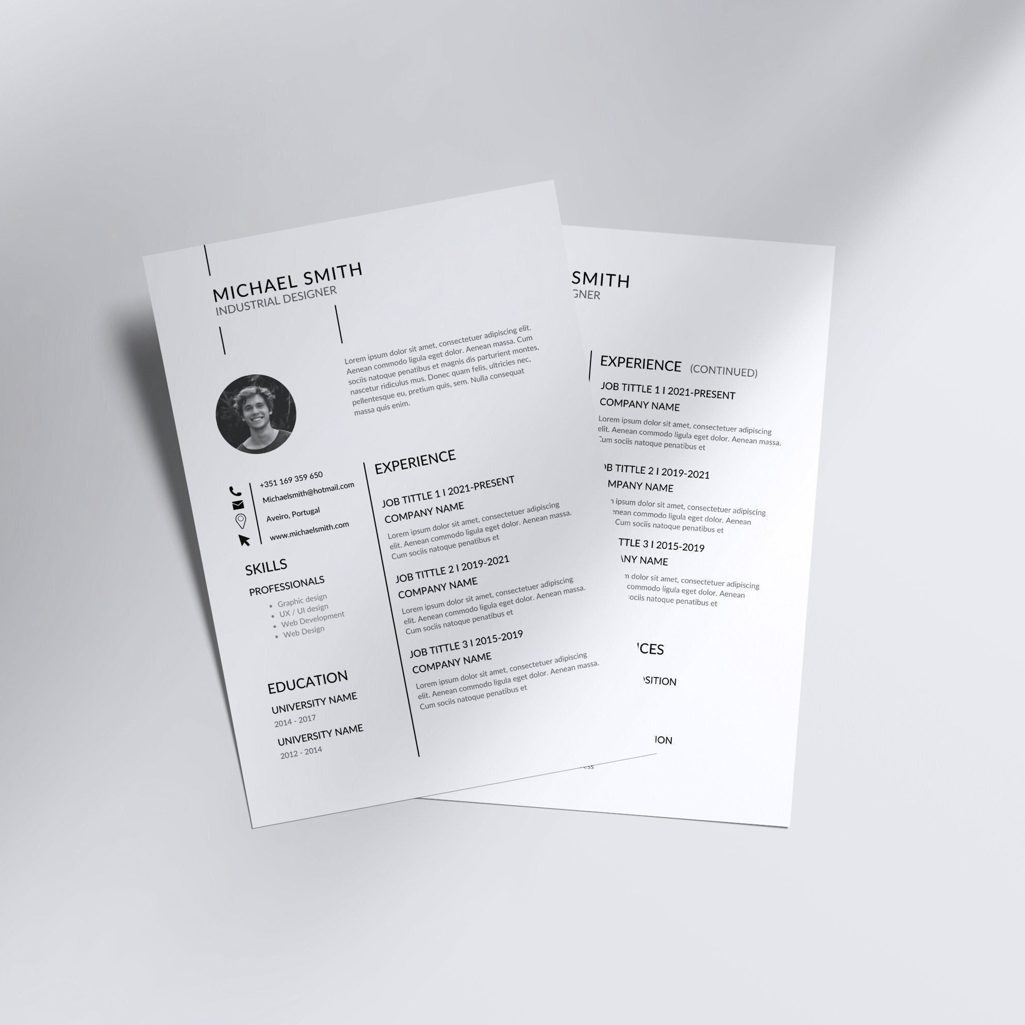 Resume Template 2023, Cv and Cover Letter, Modern, Simple & Easy - Etsy
