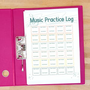 Music Practice Log | Piano Practice Chart, Violin Practice Chart ...