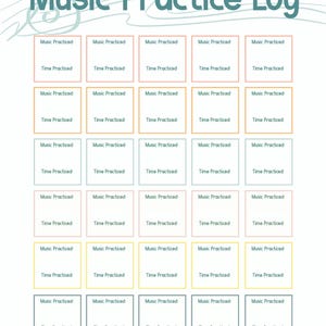Music Practice Log | Piano Practice Chart, Violin Practice Chart ...