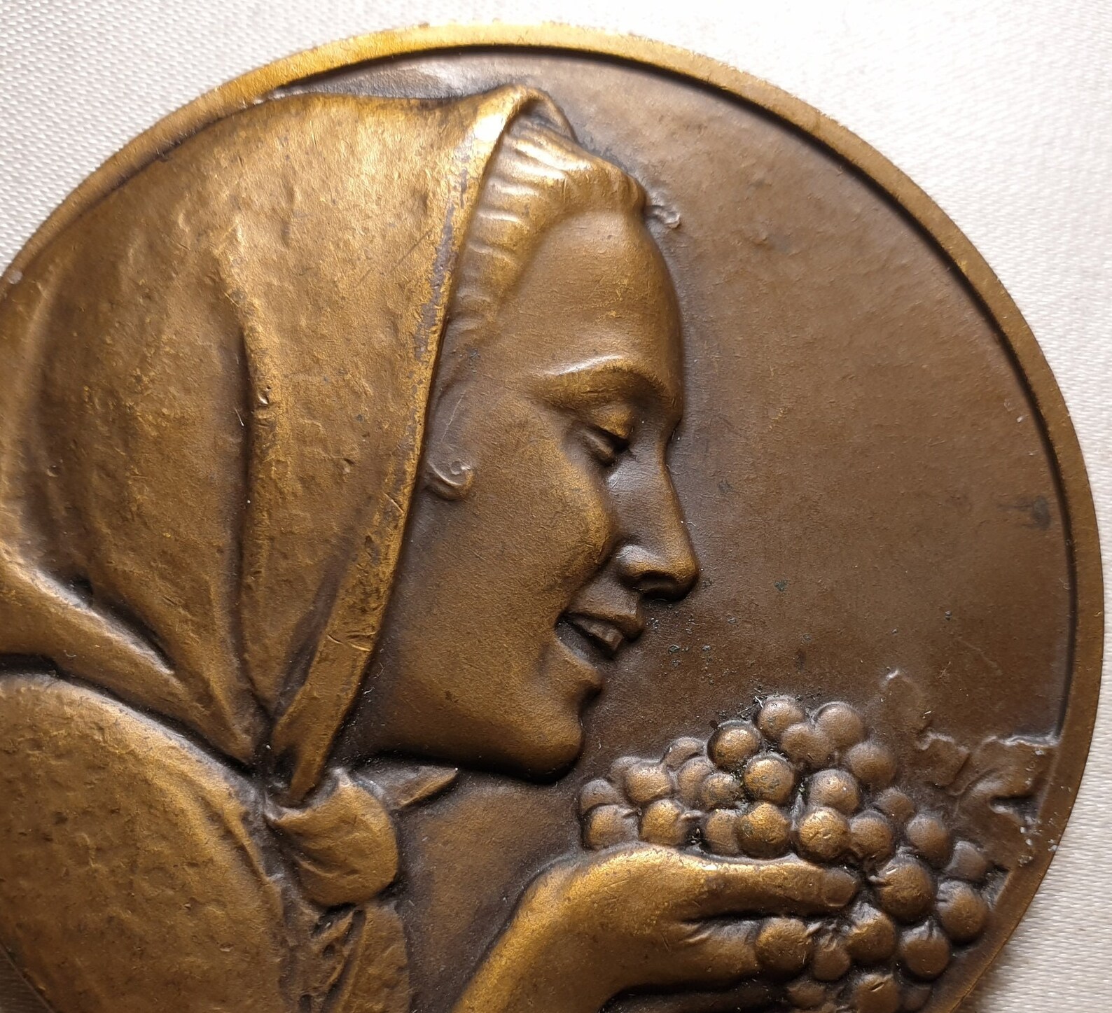 Art Medal Enjoying Grapes Lady French Wine 1973 Award by Contaux - Etsy