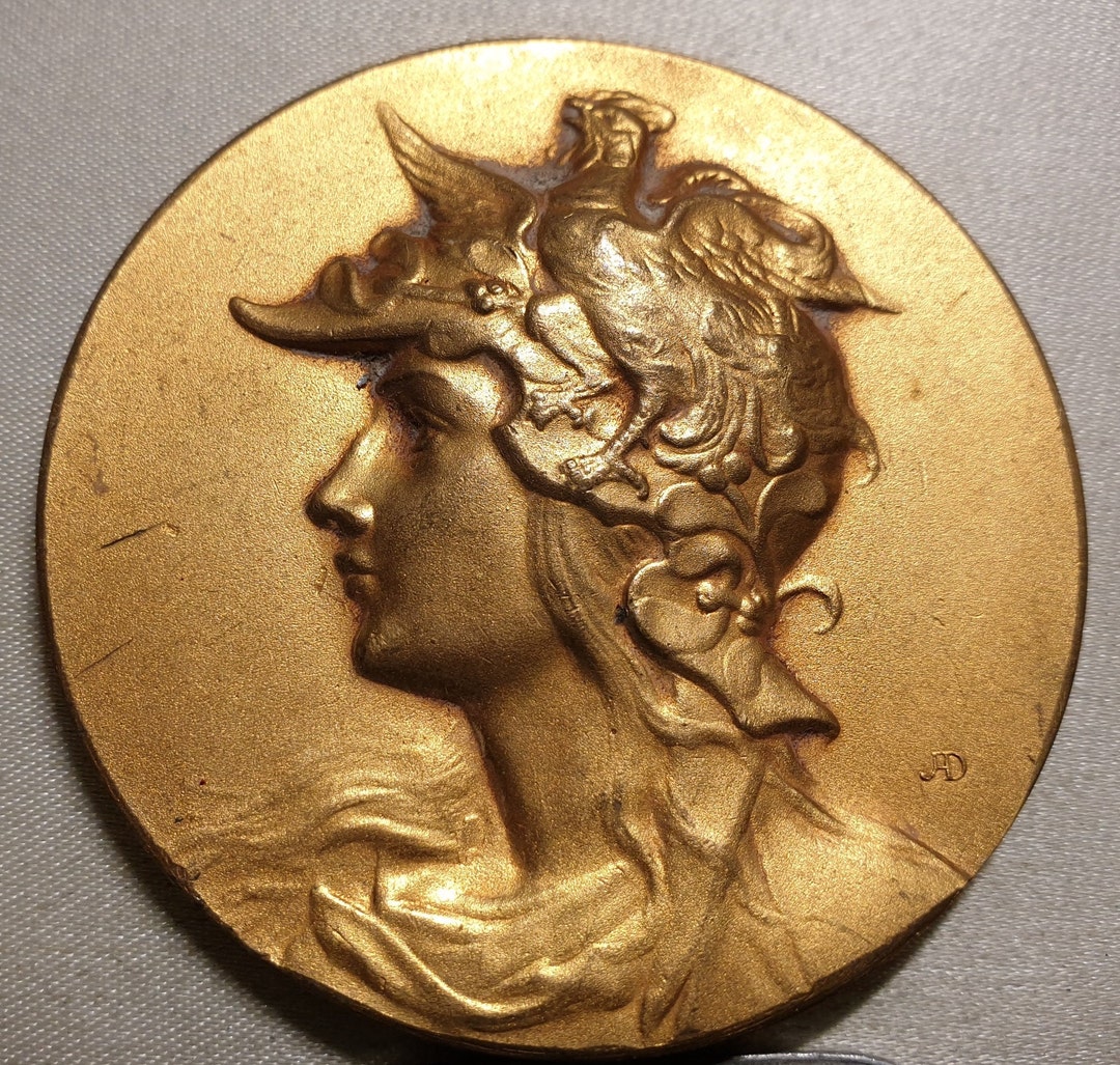 Vintage Marianne French Gilt Medal Award 50mm Helmet Rooster - Etsy
