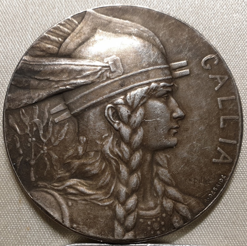 1930s Gallia 37mm French Marianne by Pillet Silver Art Medal Military ...