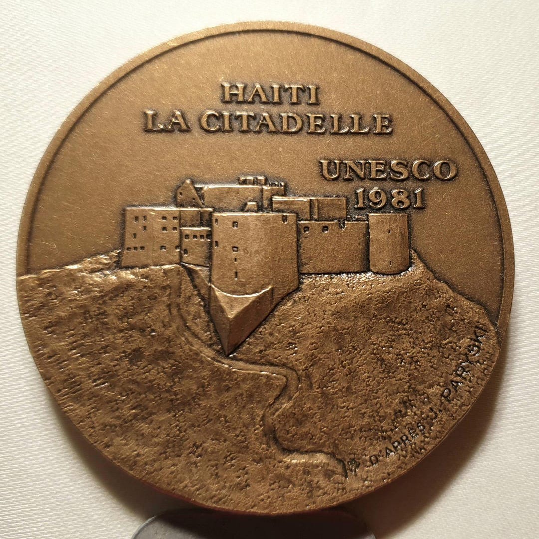 French Bronze Art Medal 59mm Unesco Haiti Fortress Caribbean - Etsy