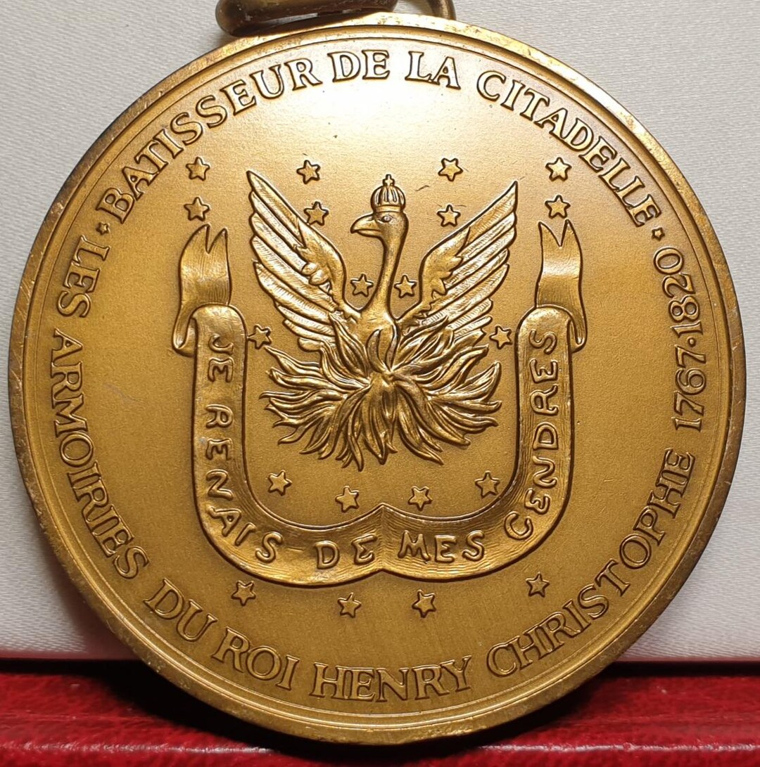 1982 French Bronze Pendant Art Medal 59mm Unesco Haiti Fortress ...