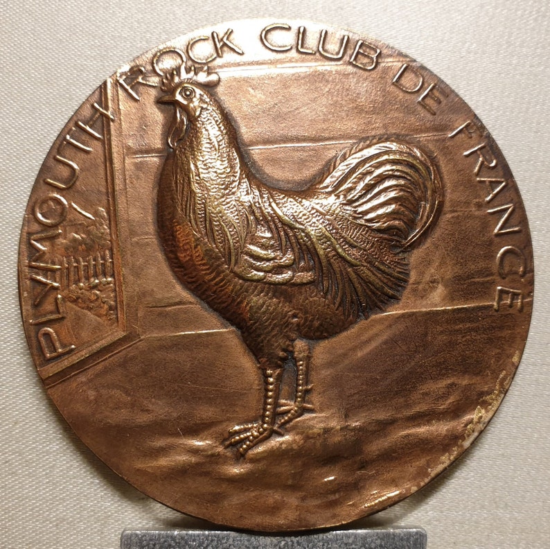 Plymouth Rock Club De France Art Medal Rooster 50mm - Etsy