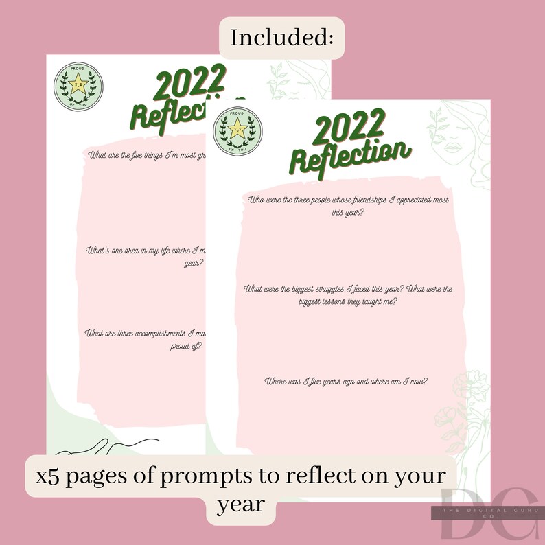 2022 Reflection 2023 Intentions Workbook 2023 Daily Planner - Etsy