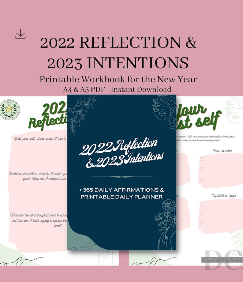 2022 Reflection 2023 Intentions Workbook 2023 Daily Planner - Etsy