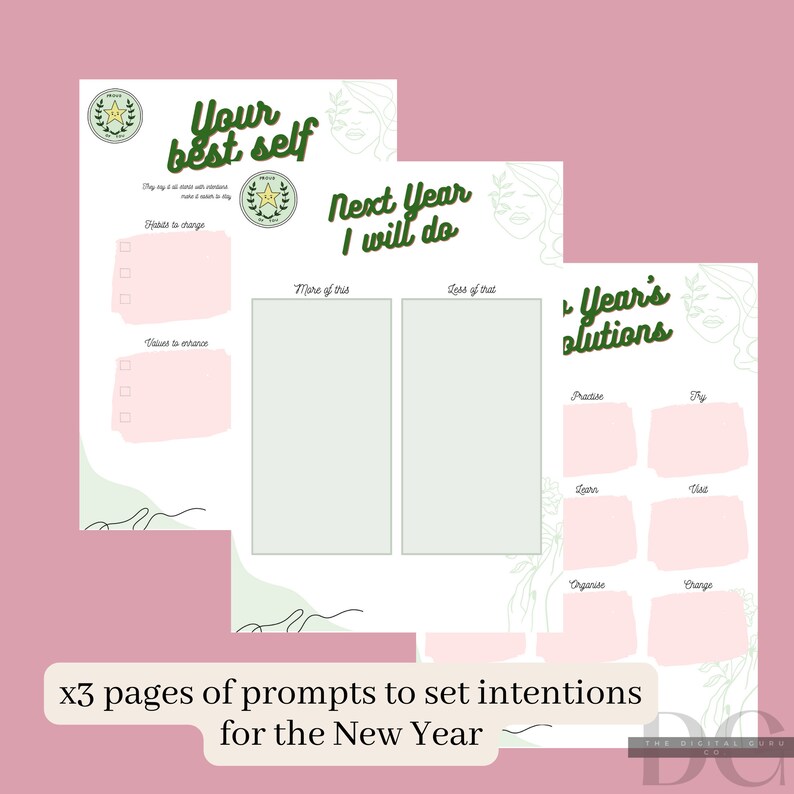 2022 Reflection 2023 Intentions Workbook 2023 Daily Planner - Etsy
