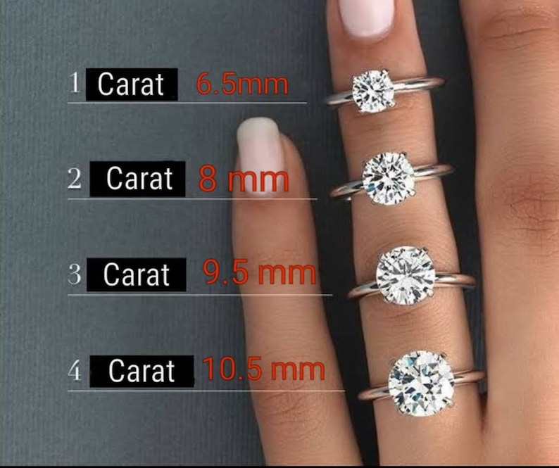 1CT 2CT 3CT Moissanite Engagement Ring Solitaire Silver Ring - Etsy