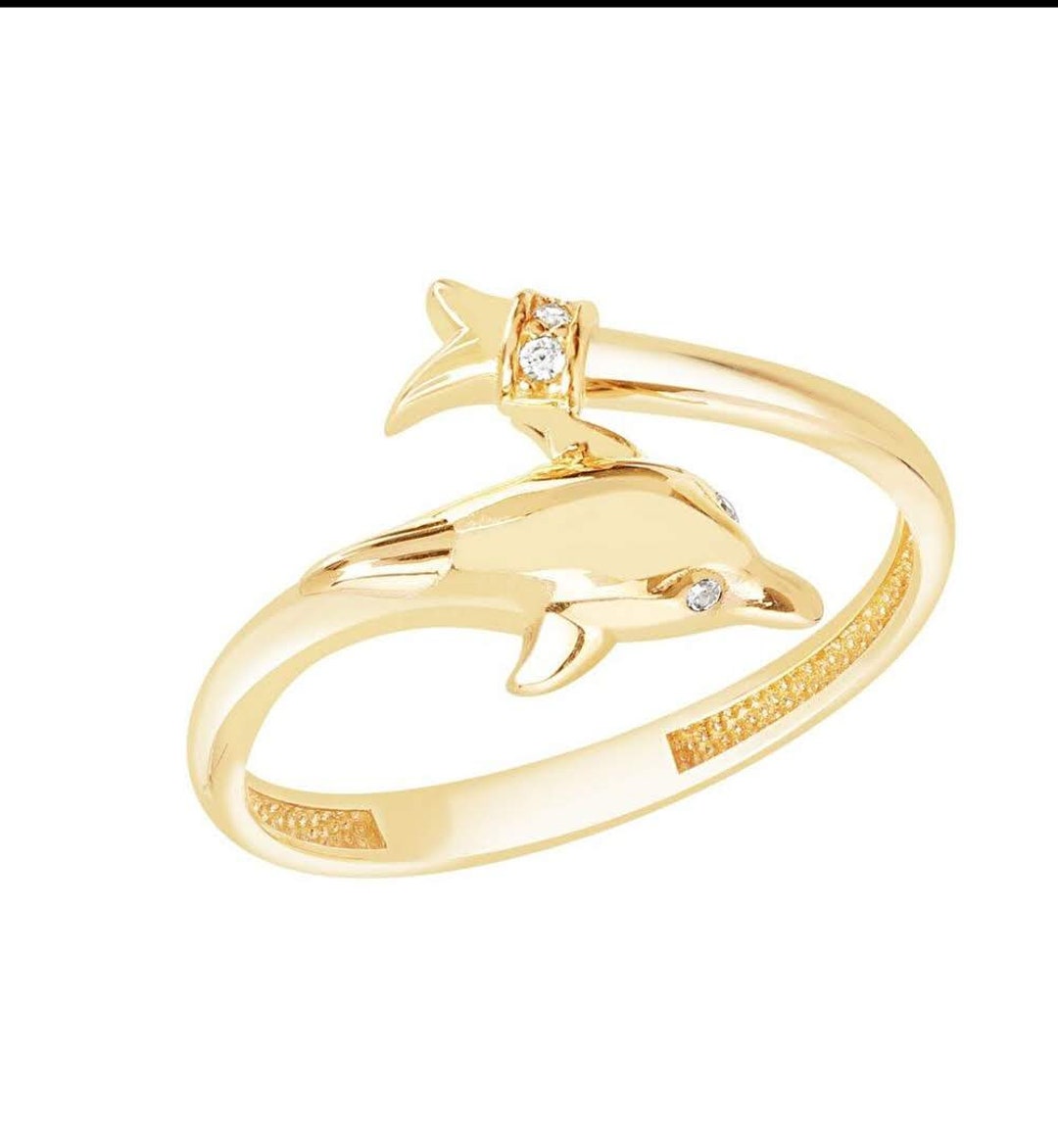 14K Gold Ring | Silver Dolphin Ring, Unique Dolphin Ring | Koi Fish ...