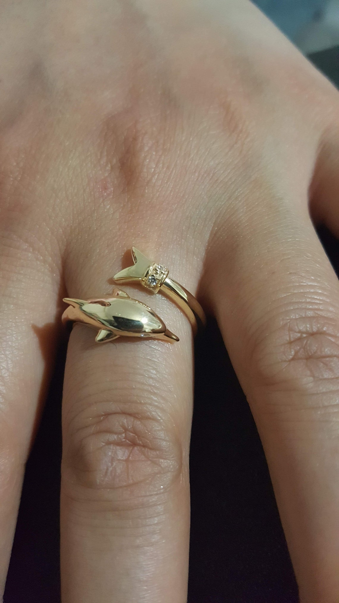 14K Gold Dolphin Ring: Silver Koi Fish Animal Jewelry - Etsy