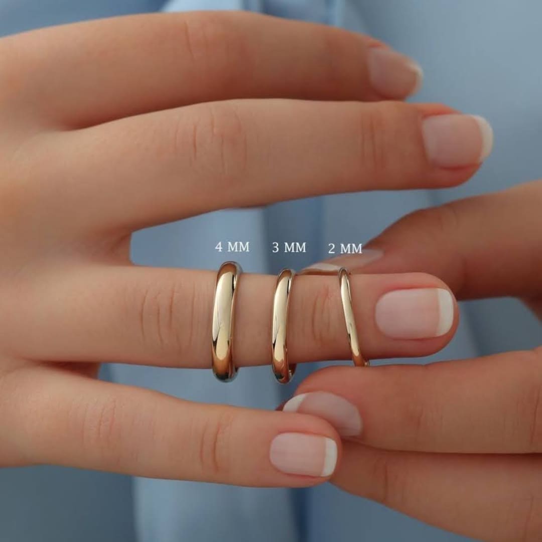 Classic Domed Wedding Ring, Wedding Ring, 2mm, 3mm, 4mm, 5mm, 6mm, 7mm, 8 M, Engagement Ring ...