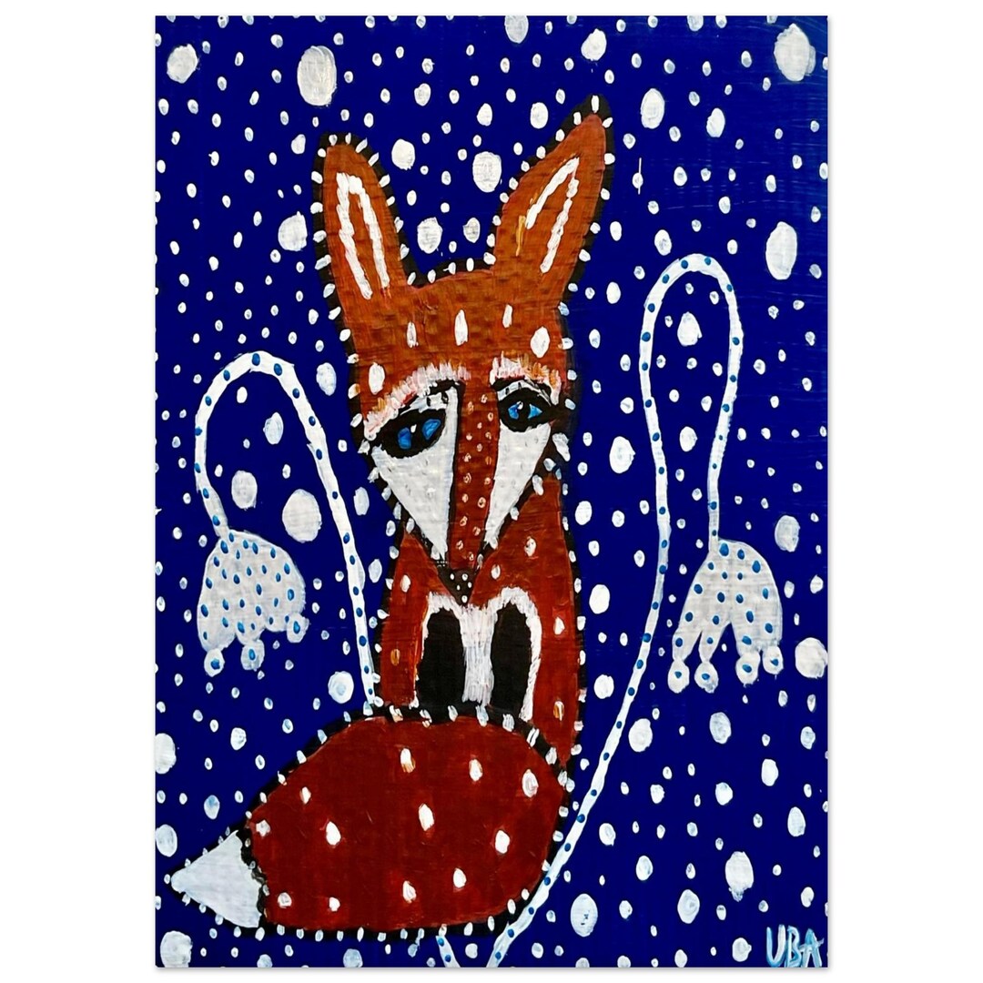 Sad Fox Fine Art Poster Animal Art Colorful Wall Art Print Autistic ...