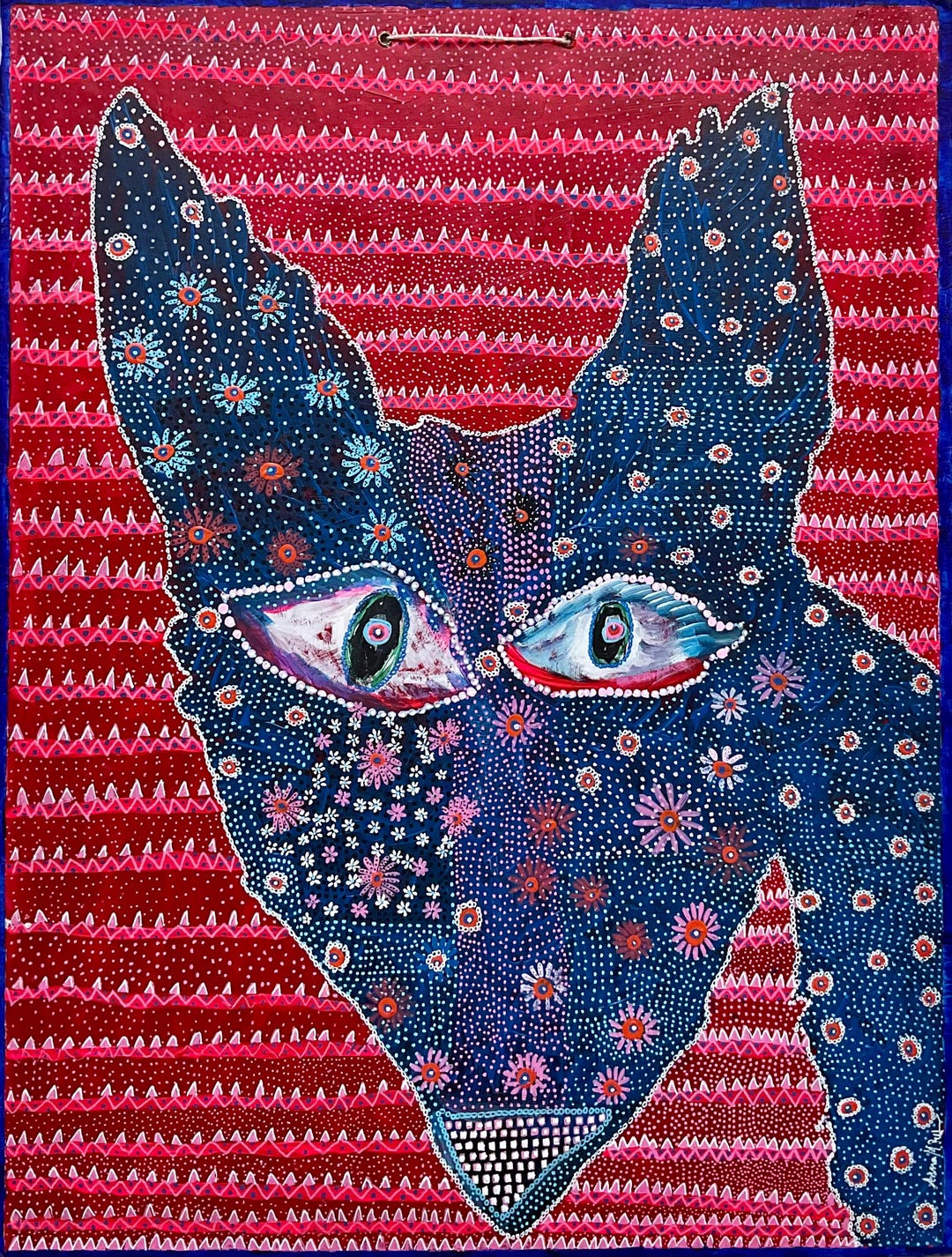 Big Blue Wolf Original Contemporary Artwork Original Painting Animal ...