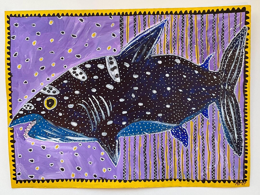 Spotty Shark. Original Contemporary Artwork Animal Art Marine Sea Ocean ...