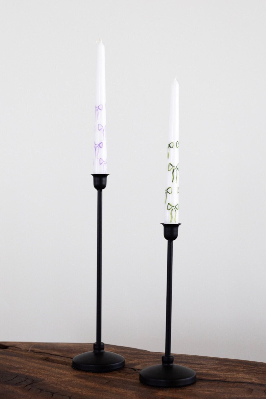 Hand Painted Mini Bow Taper Candles - Etsy