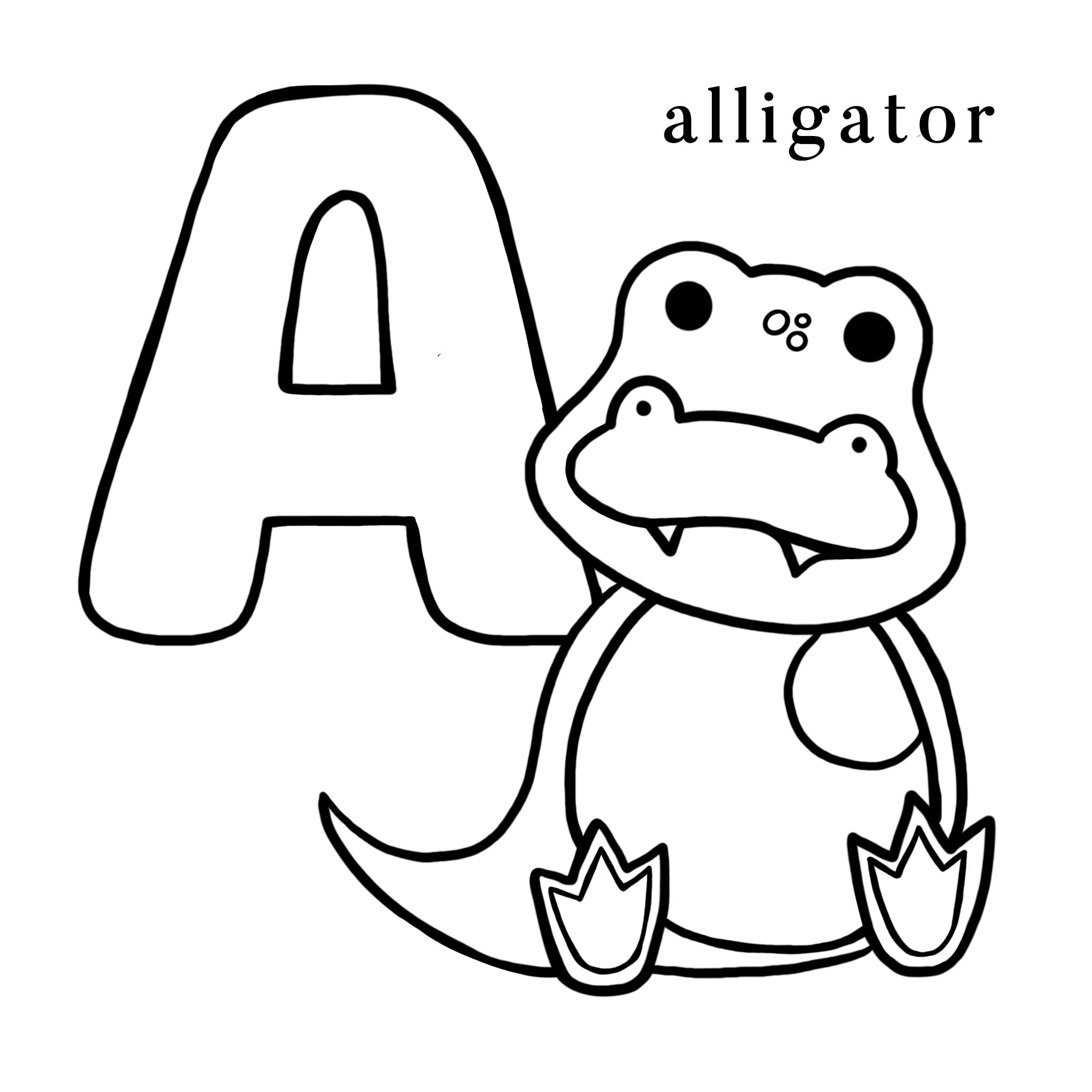 ABC Animal Card Coloring Pages Printable File to Make ABC Flipbook ...