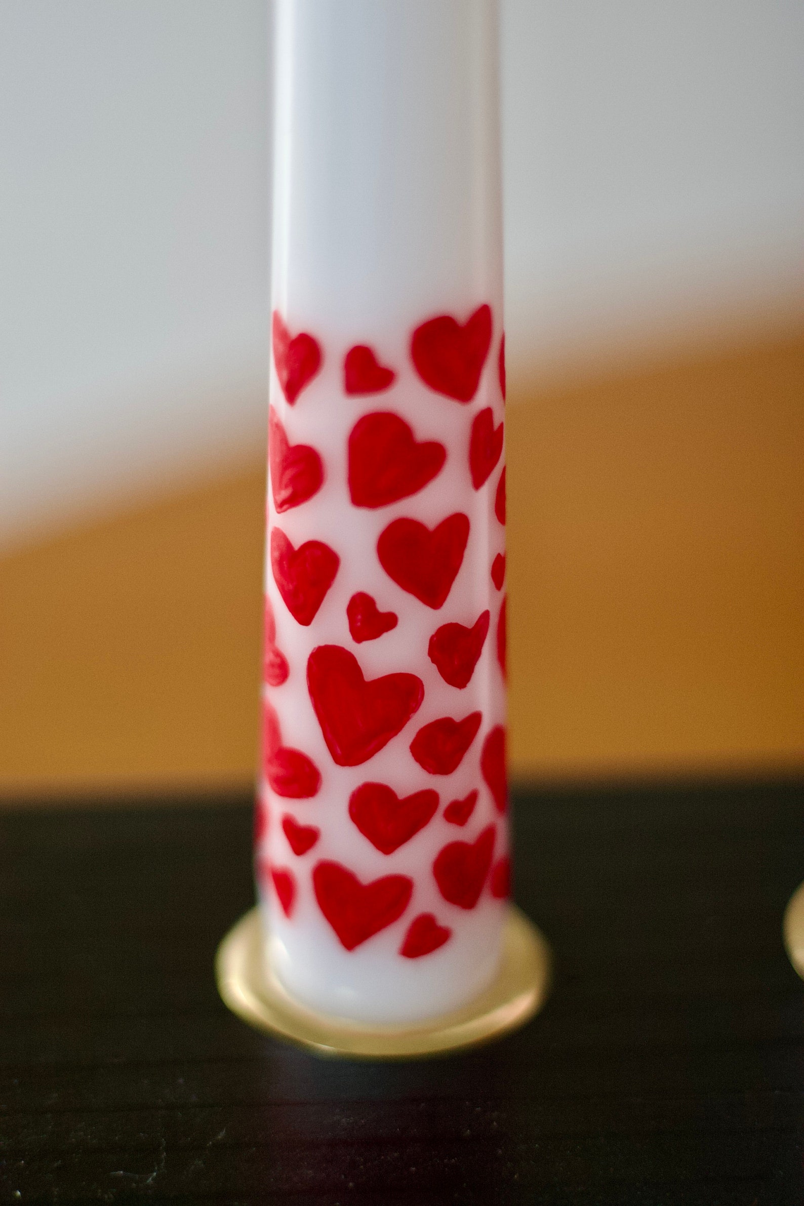Hand-painted Valentine's, Love, Wedding, Heart Taper Candles ...