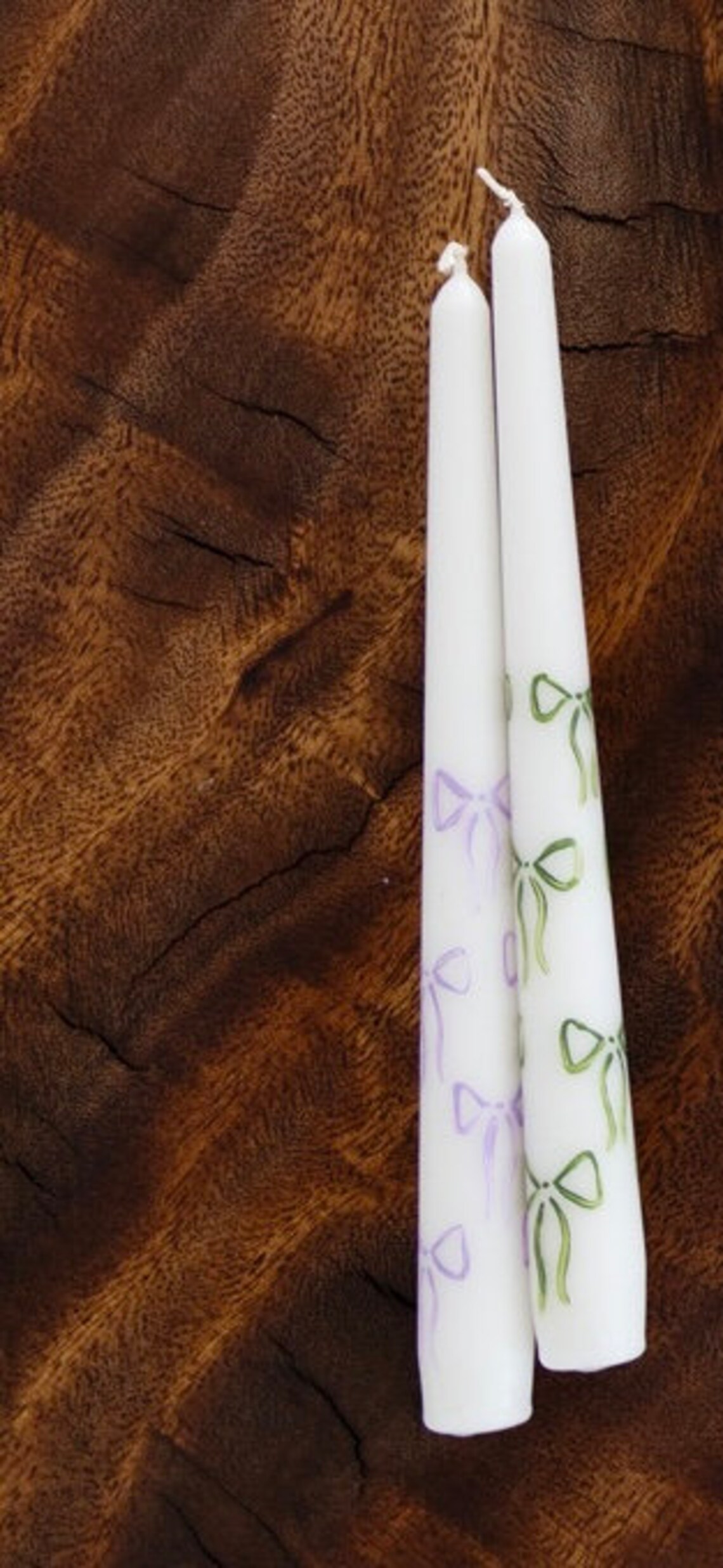 Hand Painted Mini Bow Taper Candles - Etsy