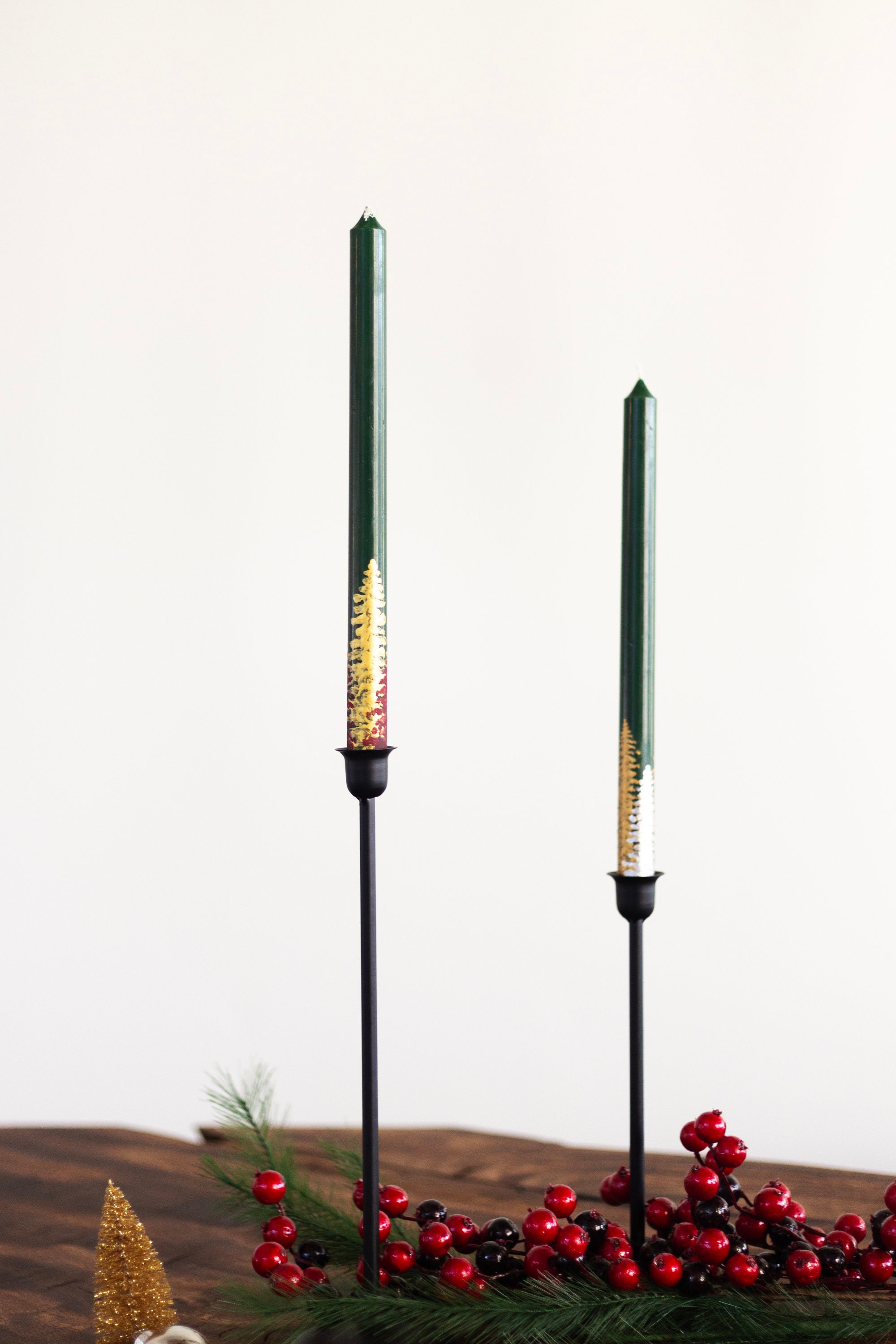 Handpainted Christmas Taper Candles, Customized for You! Choose the ...