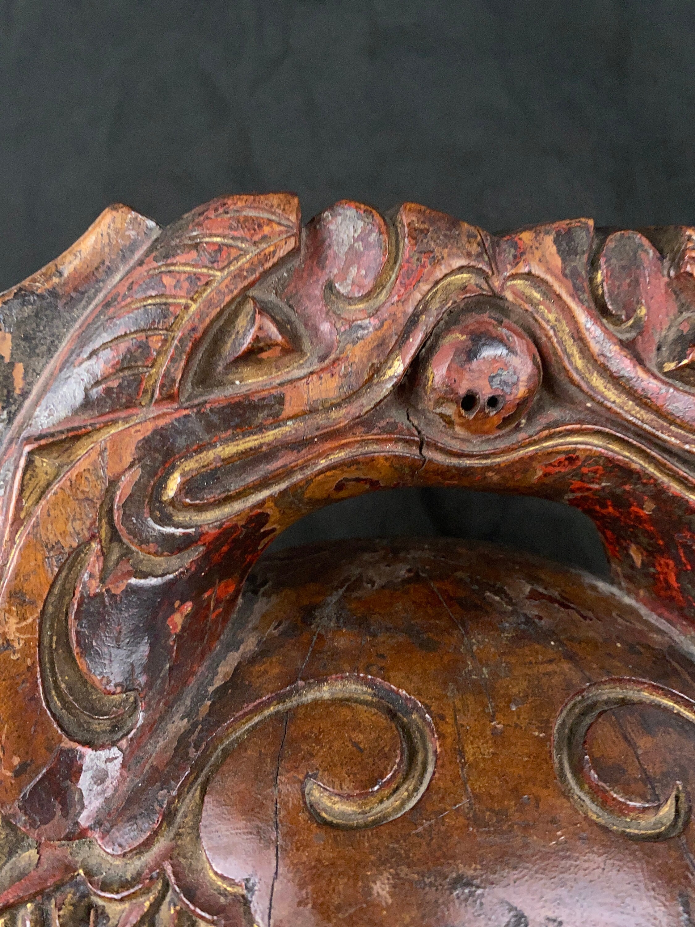 Big Japanese Carved Wooden Fish Mokugyo From the 19th Century Buddhism ...
