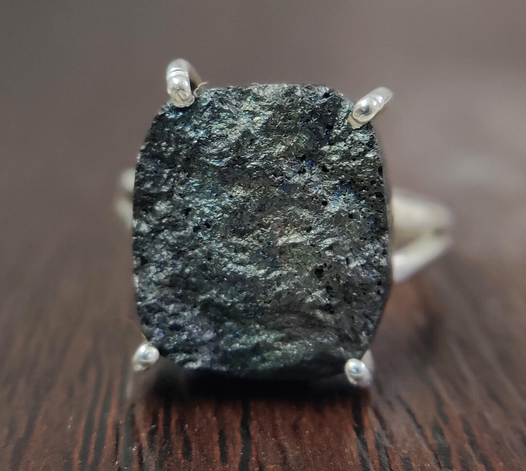 Natural Raw Black Pyrite Ring,rough Pyrite Gemstone Ring, Stackable ...