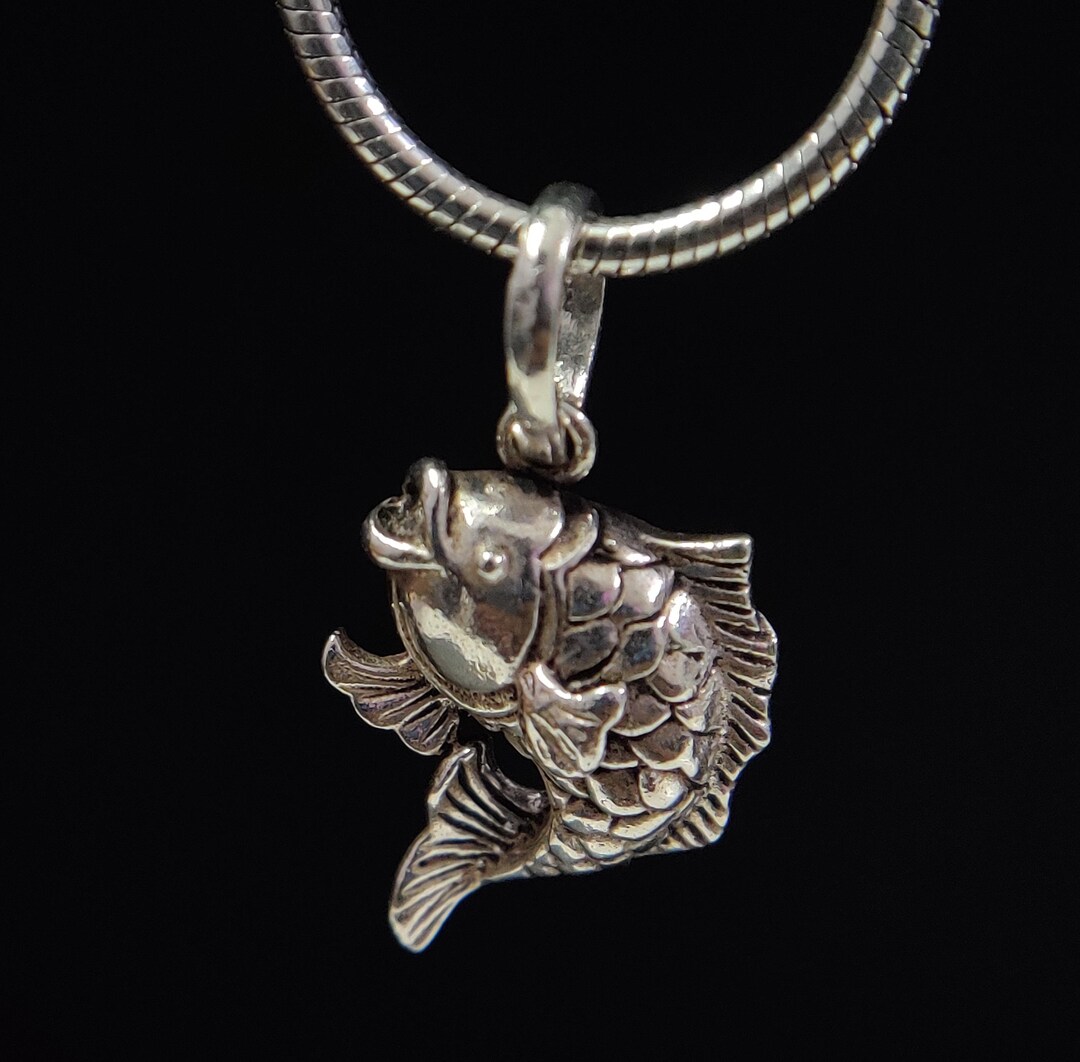 Handmade Koi Fish Silver Pendant,solid Silver Pave Fish Pendant,pisces ...