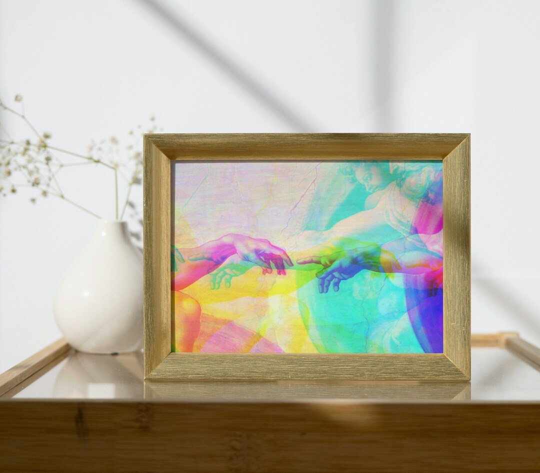 The Creation of Adam Michelangelo 1508-1512 Digital Download Colourful ...