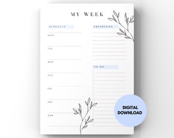 Beige Minimalist Weekly Planner - Etsy