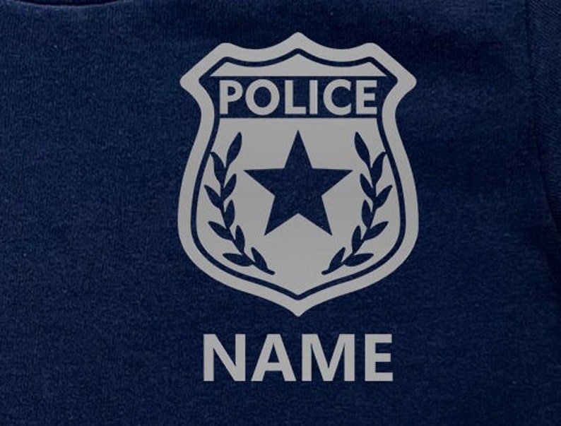 Police Kids T-shirt With Badge and Personalized Name - Optional Police ...