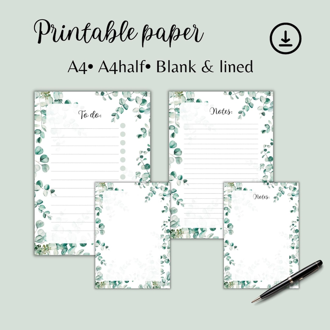 Printable Paper Lined Note-taking Paper to do Printable Boho Notes Cute ...