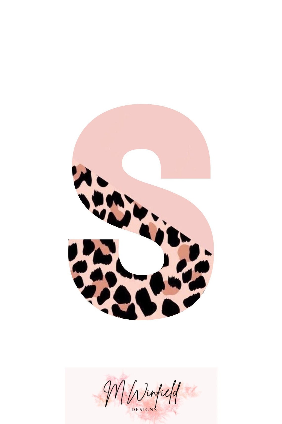 Cheetah and Pink Alphabet Letters, Upper Case S Only, PNG File, Digital ...