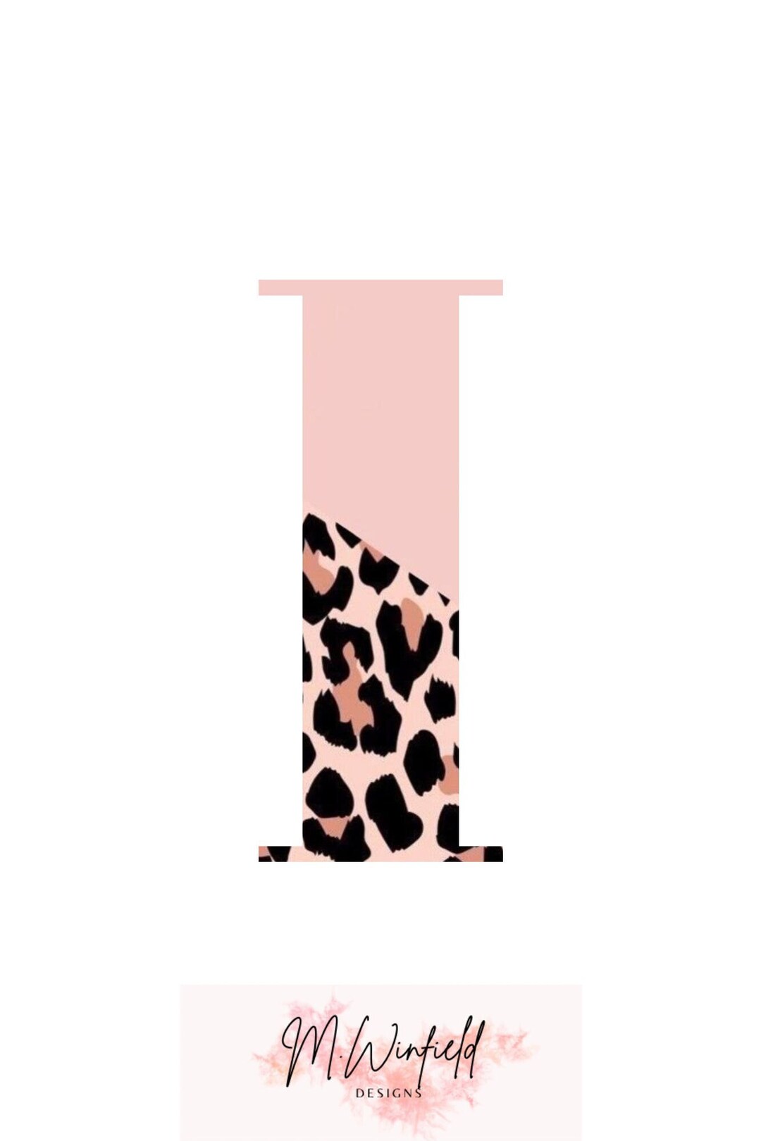 Cheetah and Pink Alphabet Letters, Upper Case I Only, PNG File, Digital ...