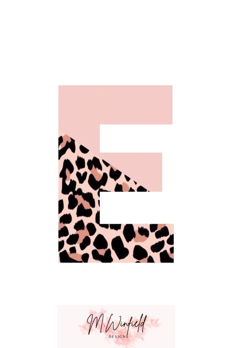 Cheetah and Pink Alphabet Letters, Upper Case E Only, PNG File, Digital ...