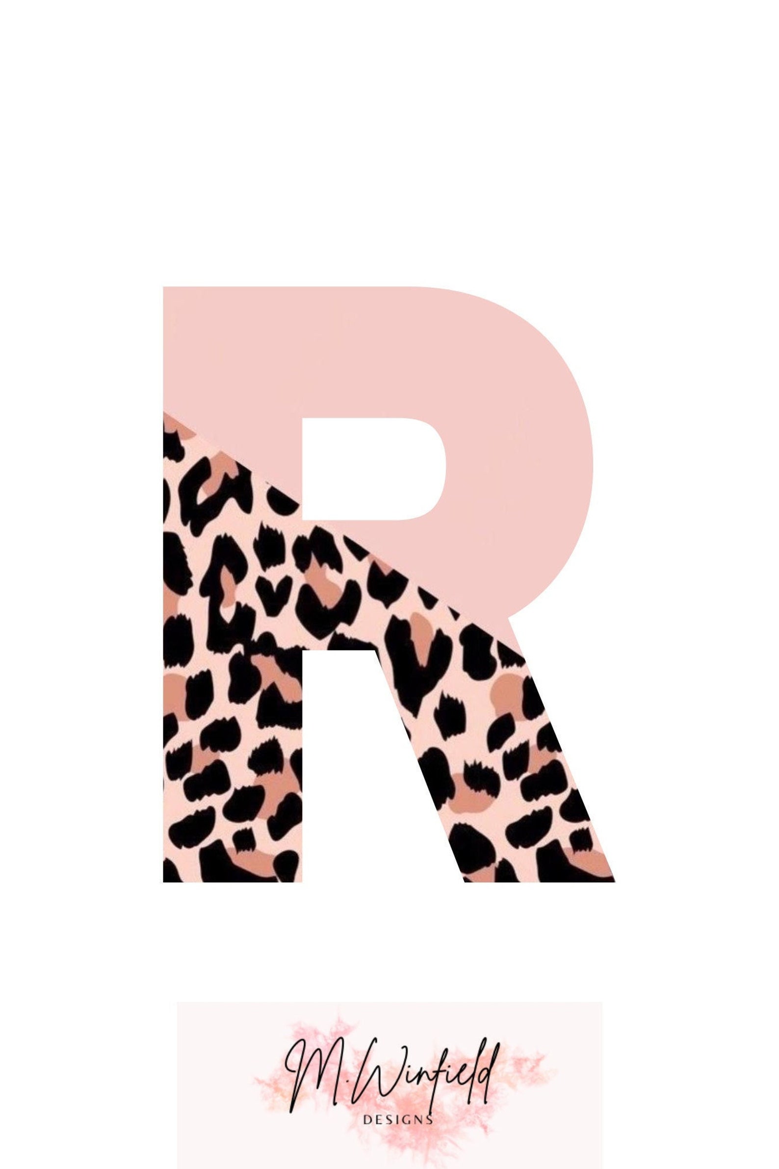Cheetah and Pink Alphabet Letters, Upper Case R Only, PNG File, Digital ...