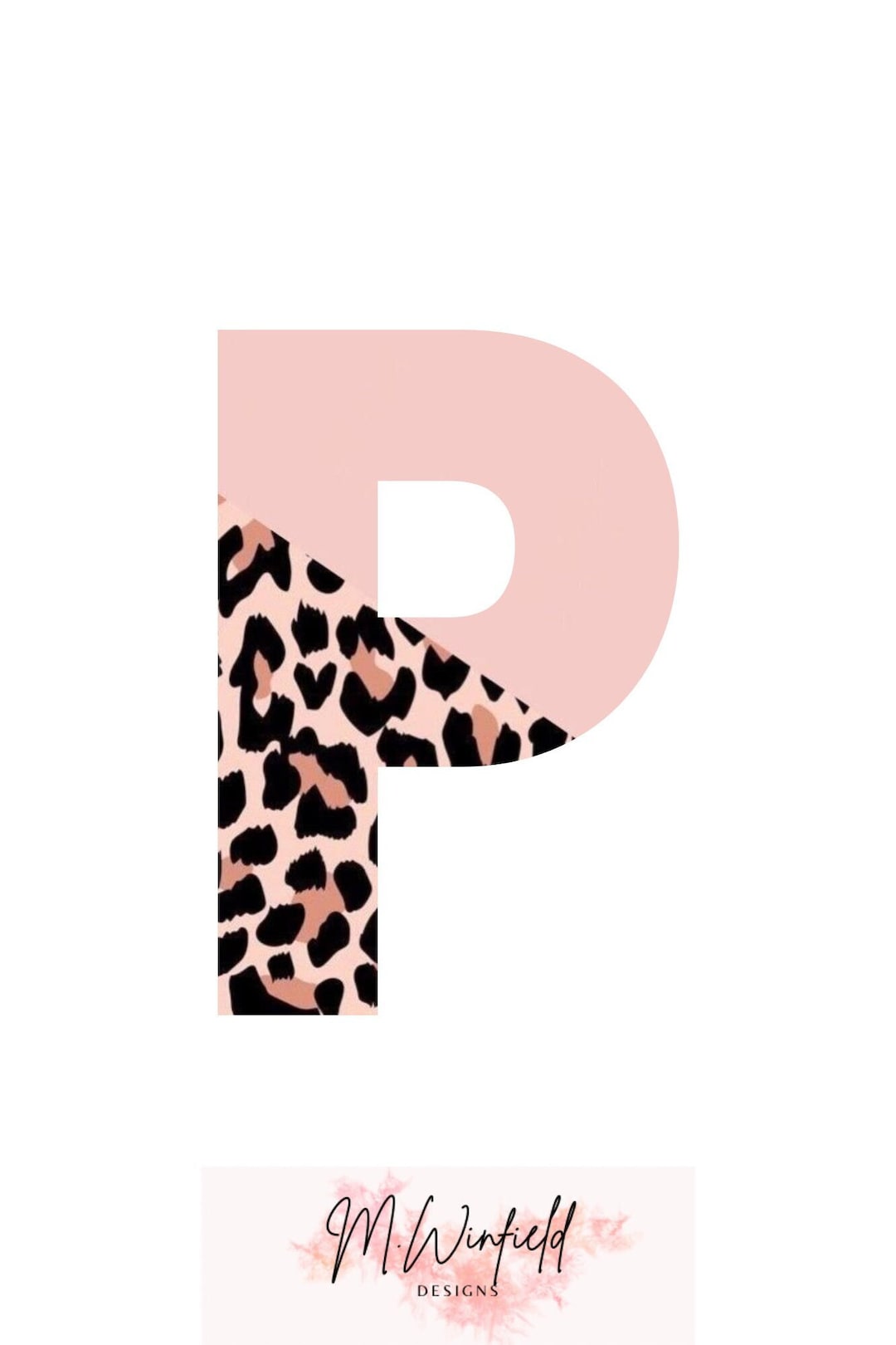 Cheetah and Pink Alphabet Letters, Upper Case P Only, PNG File, Digital ...