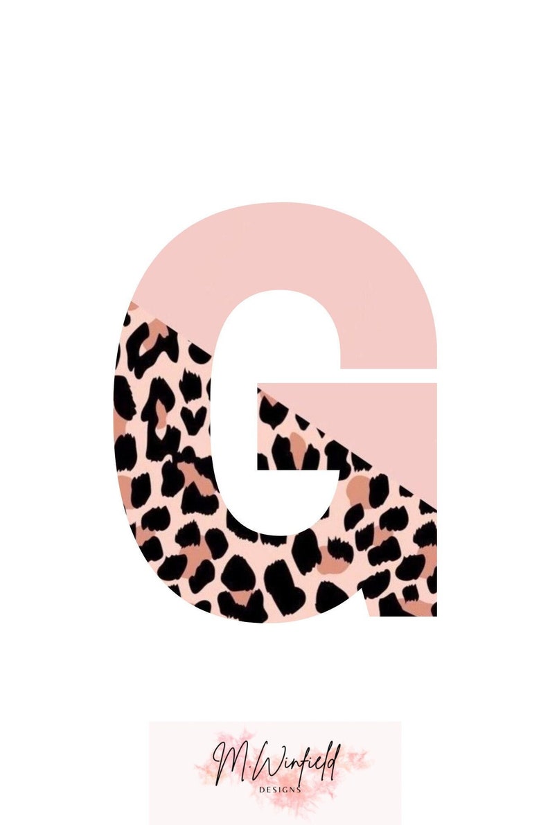 Cheetah and Pink Alphabet Letters, Upper Case G Only, PNG File, Digital ...