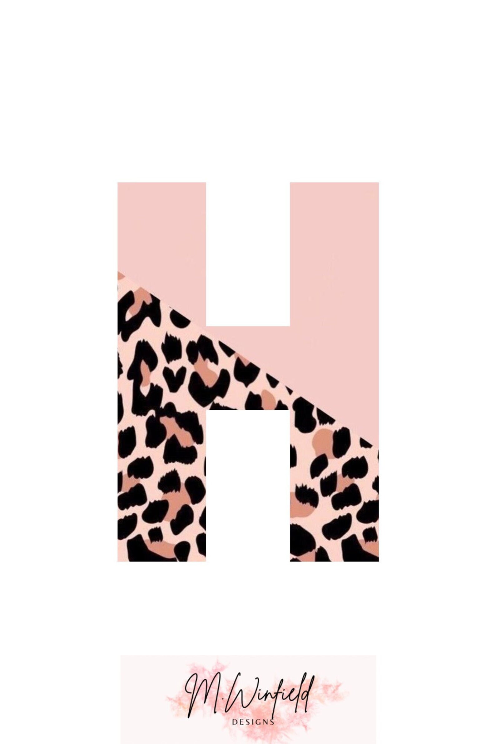 Cheetah and Pink Alphabet Letters, Upper Case H Only, PNG File, Digital ...