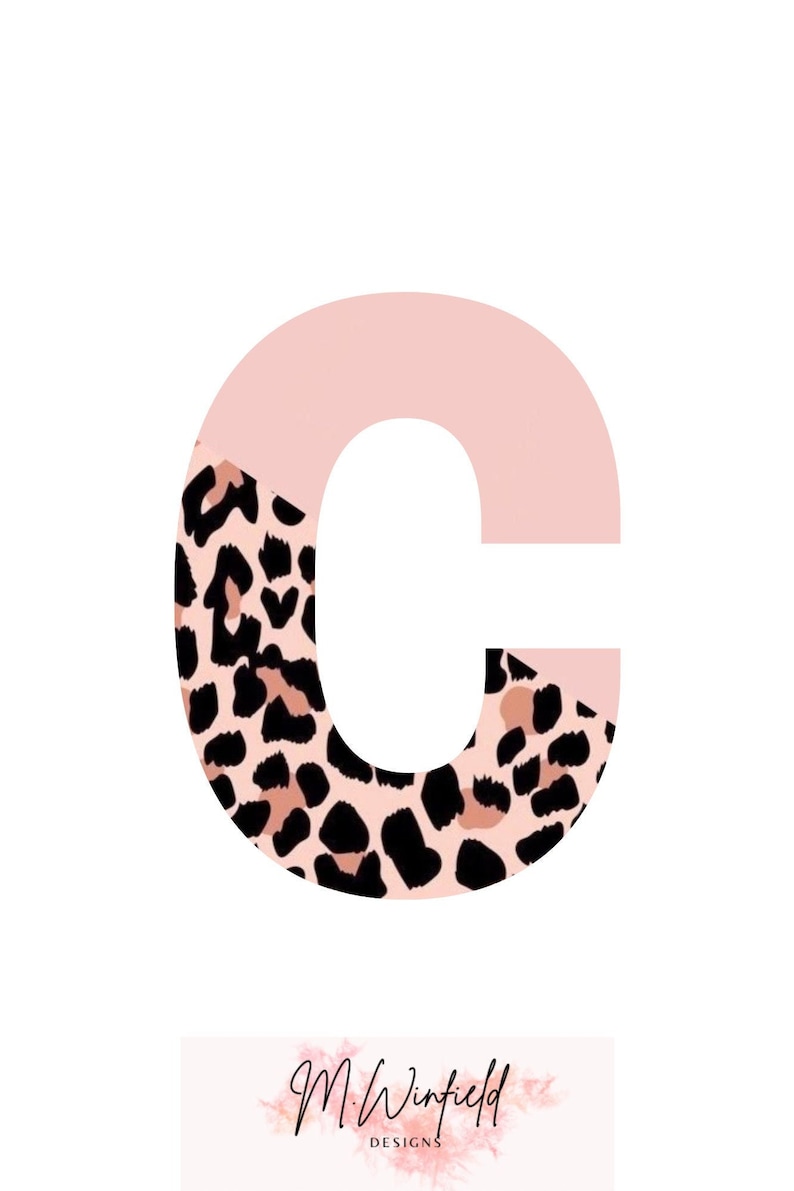 Cheetah and Pink Alphabet Letters, Upper Case C Only, PNG File, Digital ...
