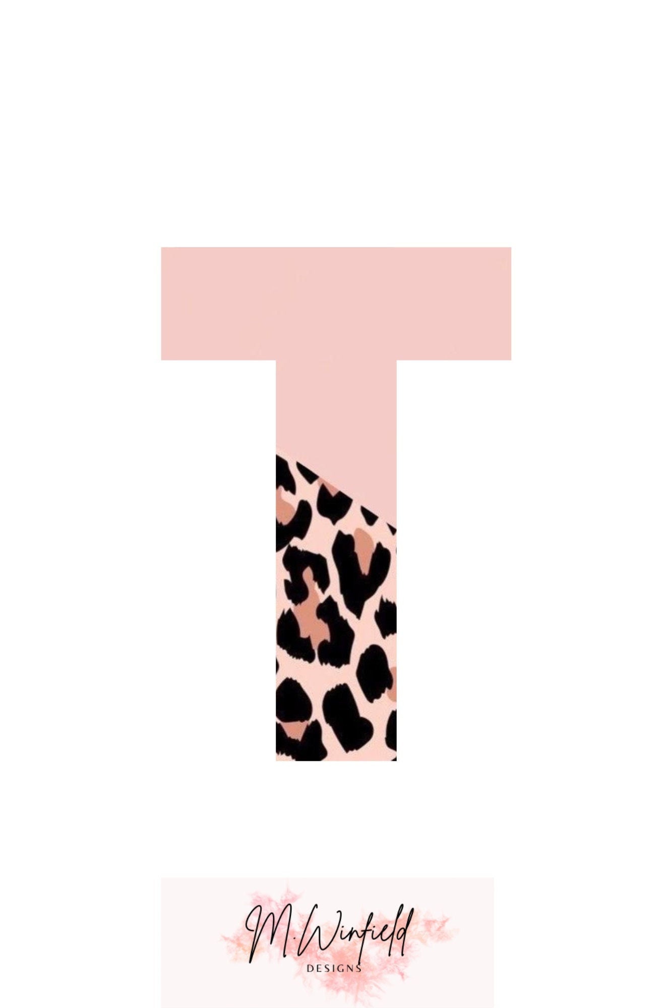 Cheetah and Pink Alphabet Letters, Upper Case T Only, PNG File, Digital ...
