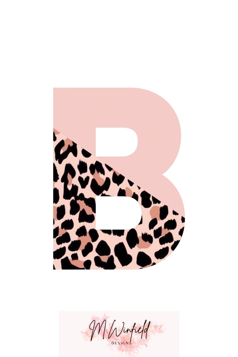 Cheetah and Pink Alphabet Letters, Upper Case B Only, PNG File, Digital ...