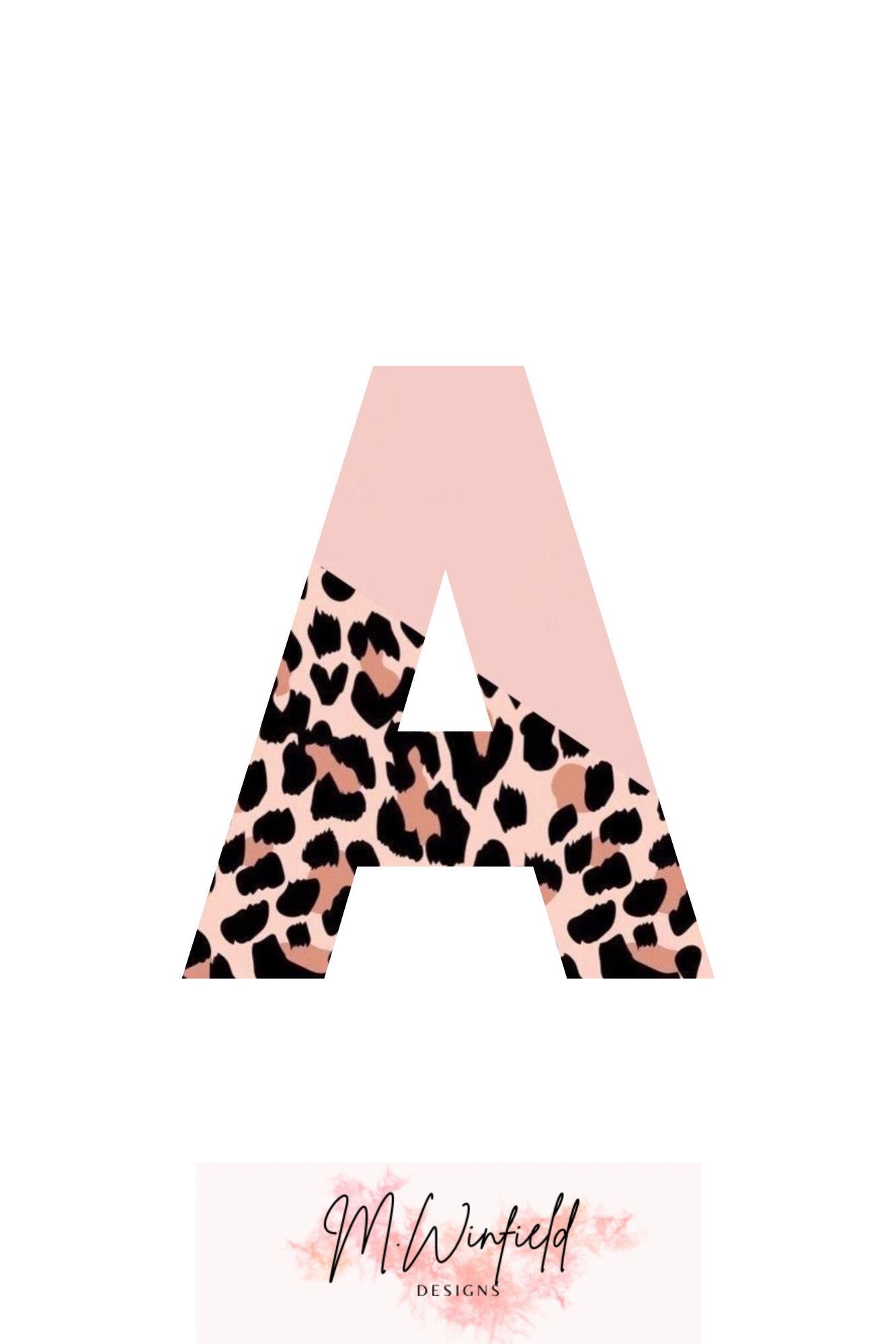 Cheetah and Pink Alphabet Letters, Upper Case A Only, PNG File, Digital ...