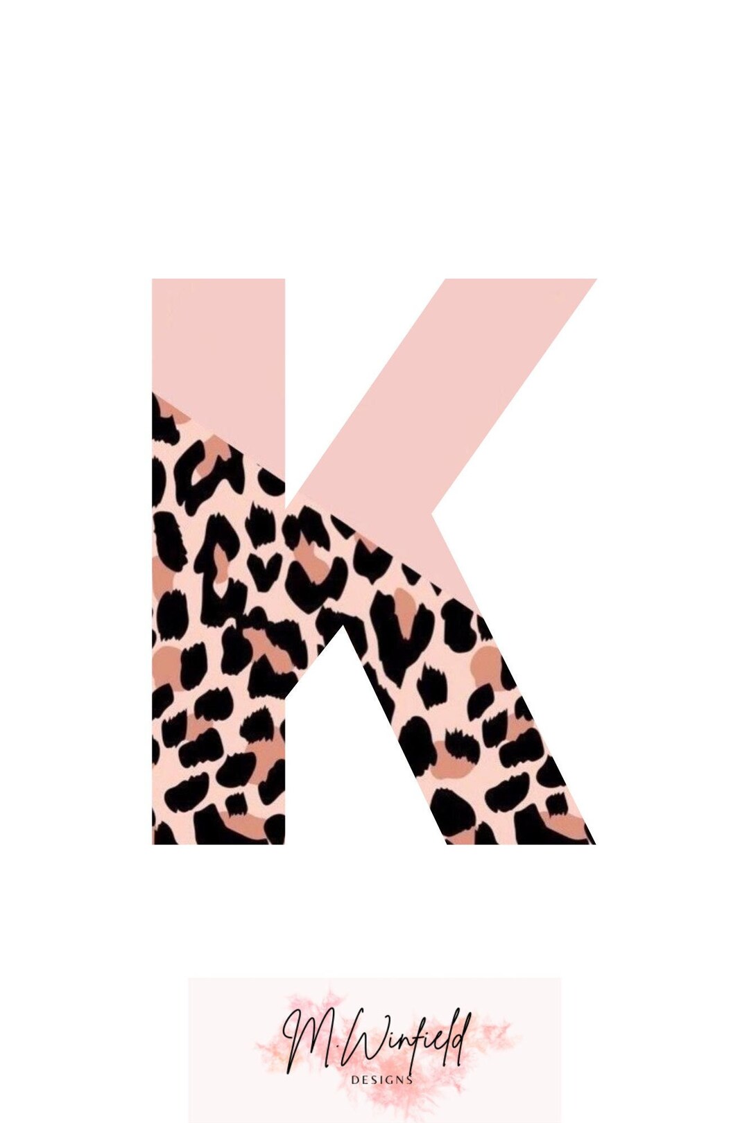 Cheetah and Pink Alphabet Letters, Upper Case K Only, PNG File, Digital ...