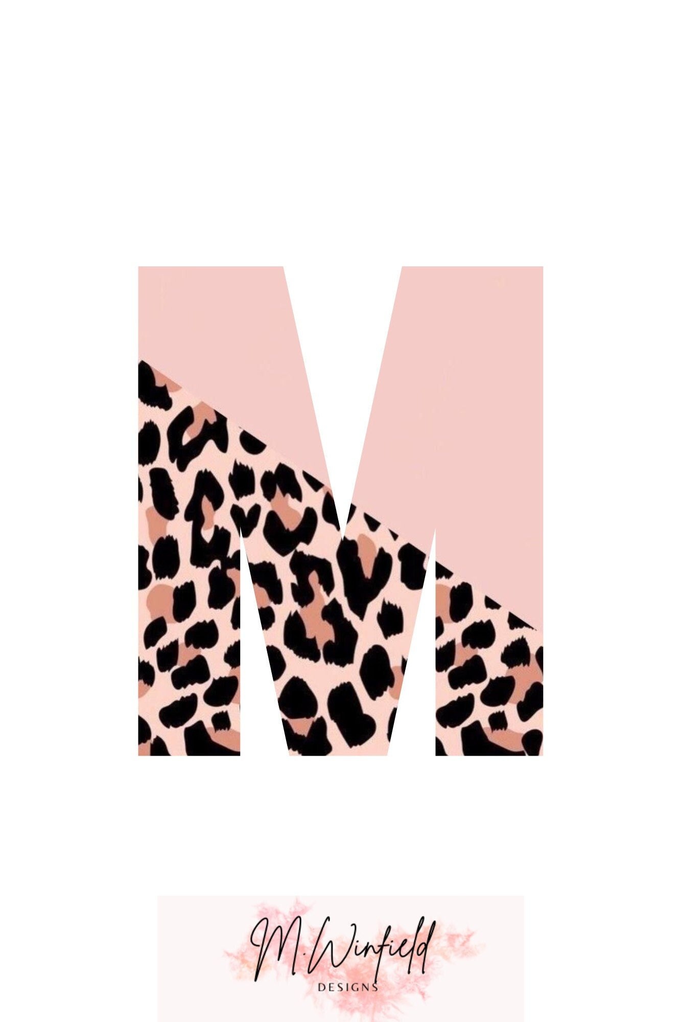 Cheetah and Pink Alphabet Letters, Upper Case M Only, PNG File, Digital ...