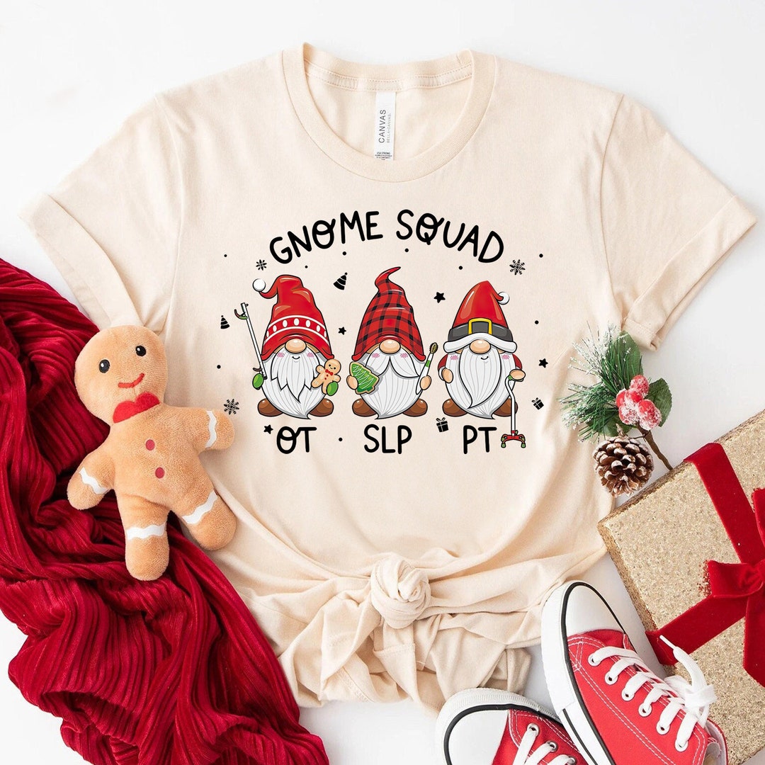 OT PT SLP Therapy Christmas Shirt, Ot Pt Slp Team, Christmas Gnome ...