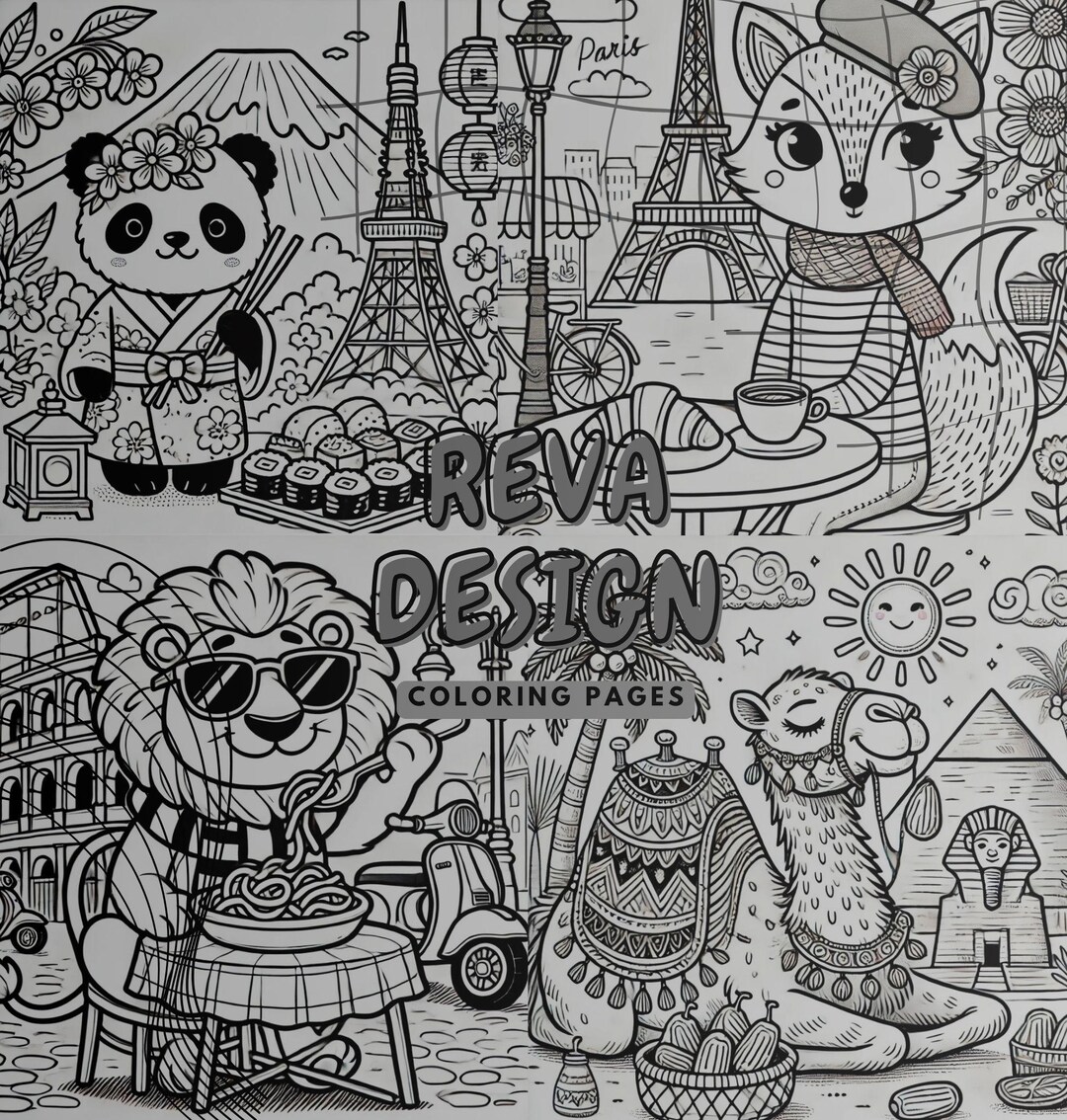 10 World Explorer Coloring Pages - Etsy