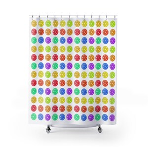 Colorful Holey Balls Shower Curtain Funny Pickleball Bath - Etsy