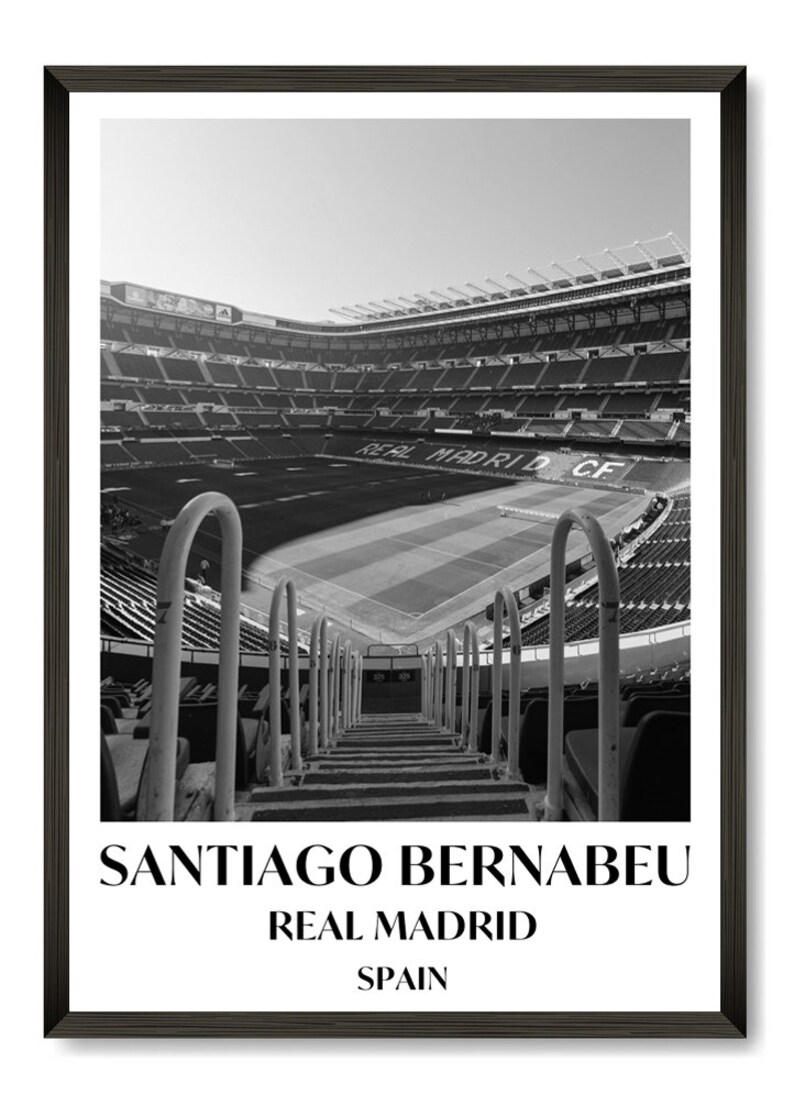 Real Madrid Football Wall Art Print Santiago Bernabeu - Etsy
