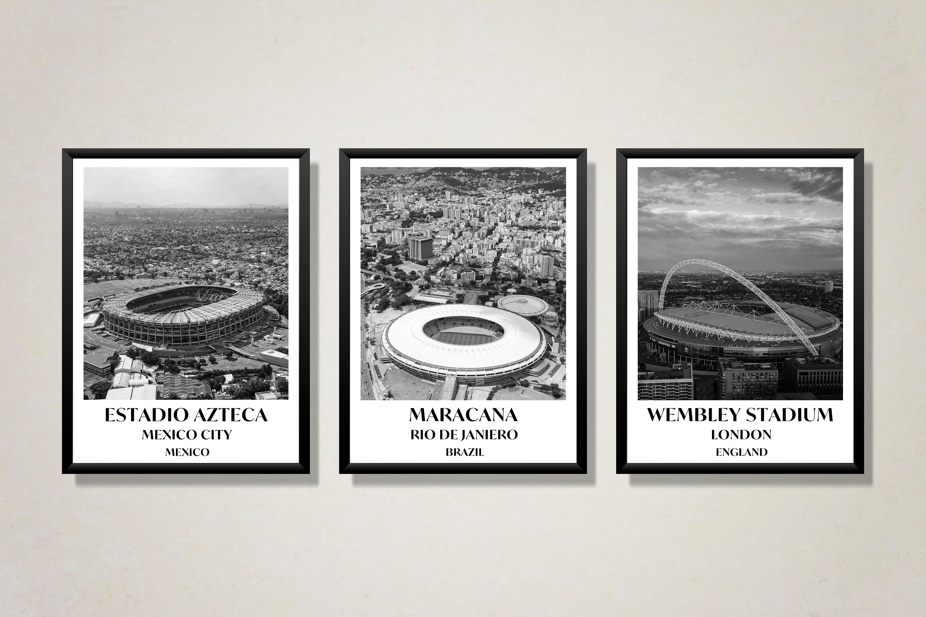 Stadium Prints - Wembley Stadium - Estadio Azteca - Maracana Stadium ...